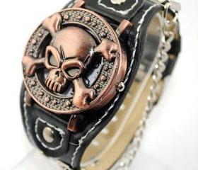 Gothic Punk Copper Skeleton Watch on Luulla