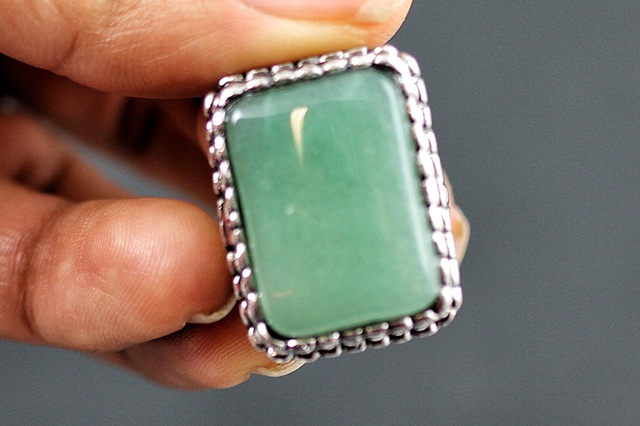 Six Large Gemstone Rings In Various Sizes on Luulla