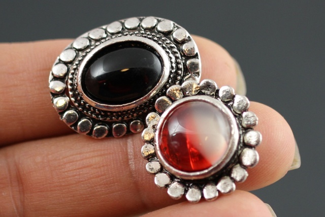 Lot Of 6 Unisex Adjustable Gemstone Rings on Luulla